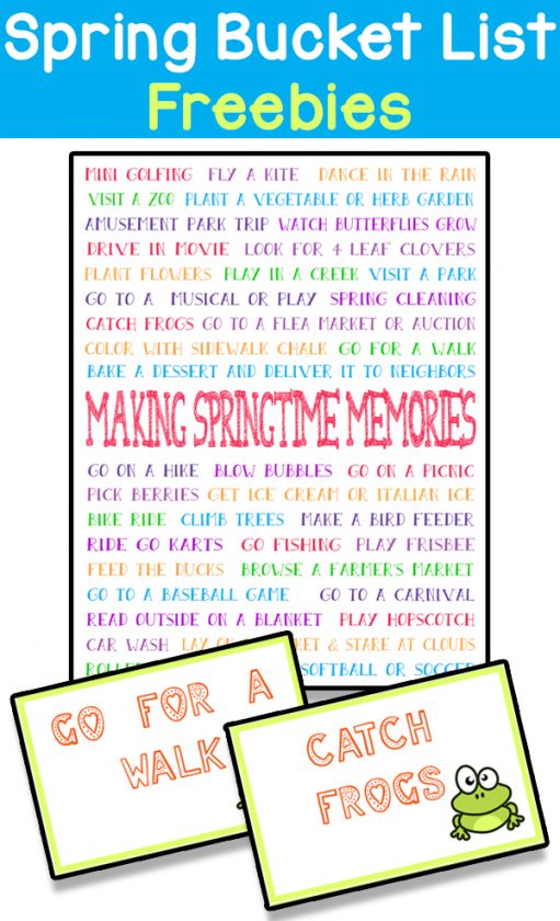 Spring Bucket List - Free Printable Spring Bucket List and Task Cards