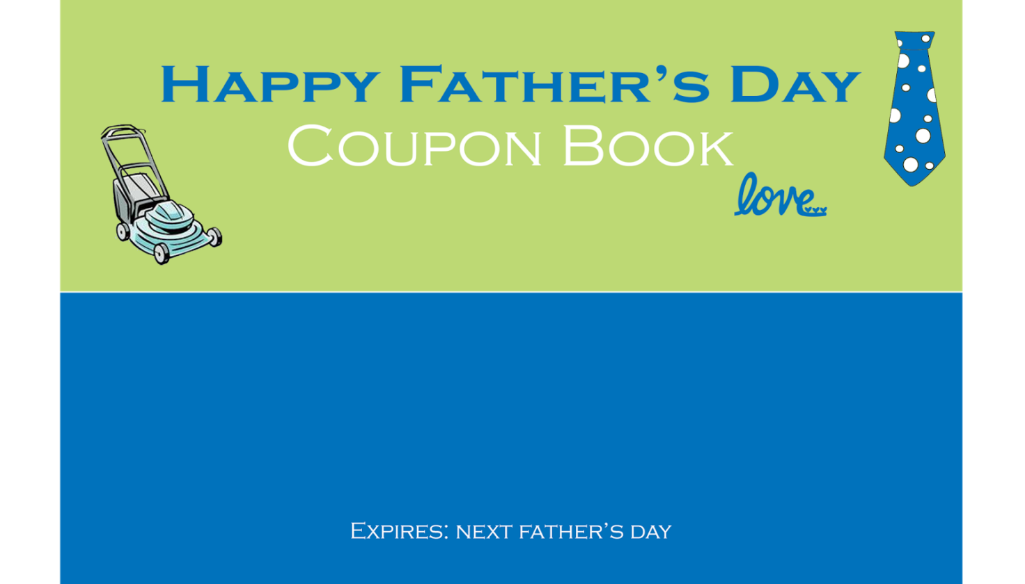 Free Printable Father's Day Coupon Book