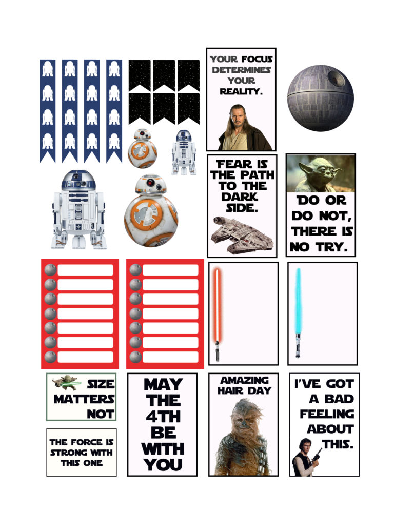 Free Star Wars Planner Inserts and Clips
