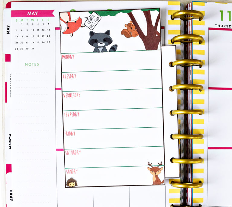 Free Woodland Animal Planner Inserts and Clips - Mom Envy