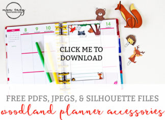 Free Woodland Animal Planner Inserts and Clips