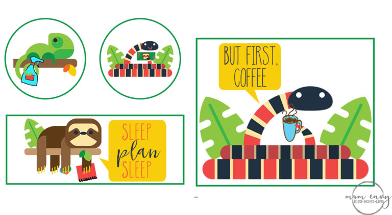 Free sloth planner stickers. Sloth and tropical animal printable stickers.