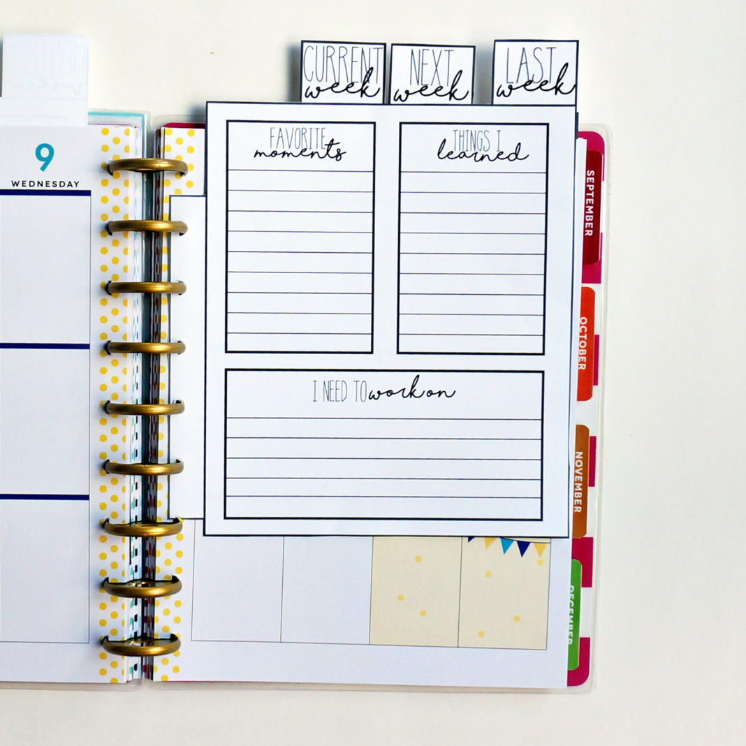 Free Dividers for Planners - Free Tab Dividers to Keep Your Place