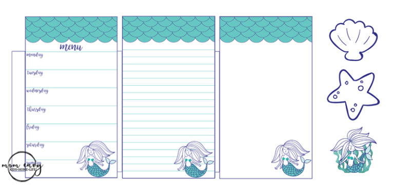 Mermaid Planner Inserts and Clips - Free Printable Planner Inserts