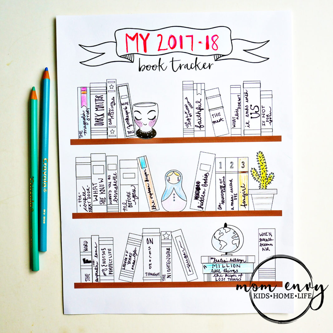 Bullet journal style book tracker from Mom Envy. Free printable. Free ...