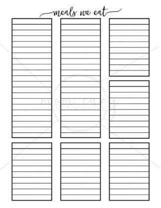 Meal Planning Printables - Free Family Binder Printables
