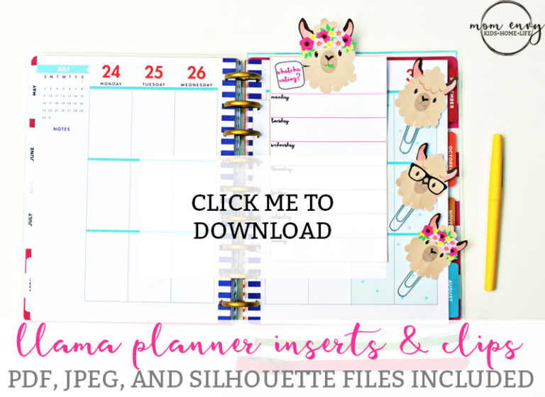 Free Llama Planner Inserts & Planner Clips - Free Planner Accessories