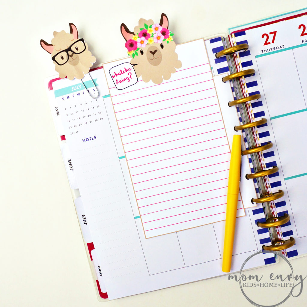 Free Llama Planner Inserts & Planner Clips - Free Planner Accessories