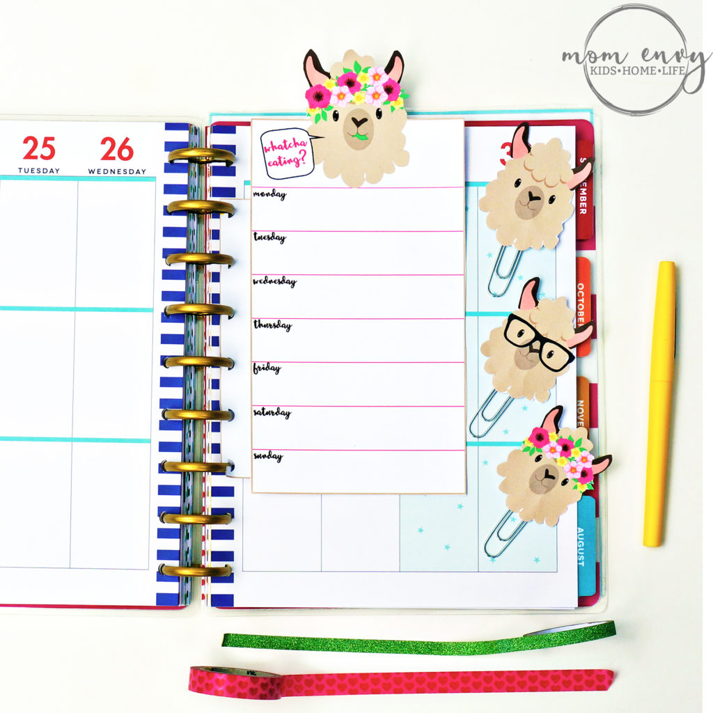 Free Llama Planner Inserts & Planner Clips - Free Planner Accessories