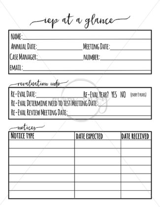 IEP Binder - Free Special Education Planner Inserts