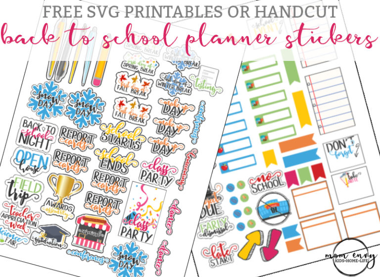 School Planner Inserts - Free Planner and Family Binder Inserts for School