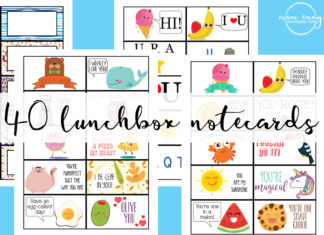 Lunch Notes for Kids - Free Printable Lunchbox Notes