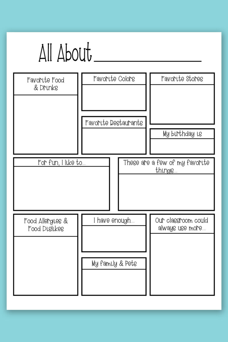 About the Teacher - Free Printable for Parents to Get to Know the Teacher