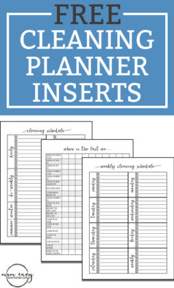 Free Cleaning Planner Inserts & Family Binder Inserts - 3 Different Styles