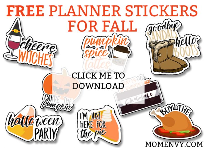 Free Fall Planner Stickers - 38 Different Designs - Free Cut Files Included