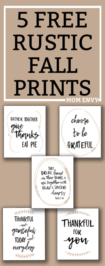 Free Fall Prints - Five Free Rustic Fall Prints for Thanksgiving