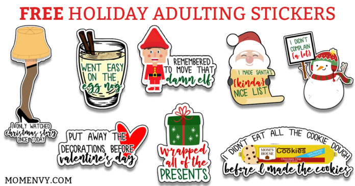Free Christmas Planner Stickers - 25 Different Funny & Cute Designs