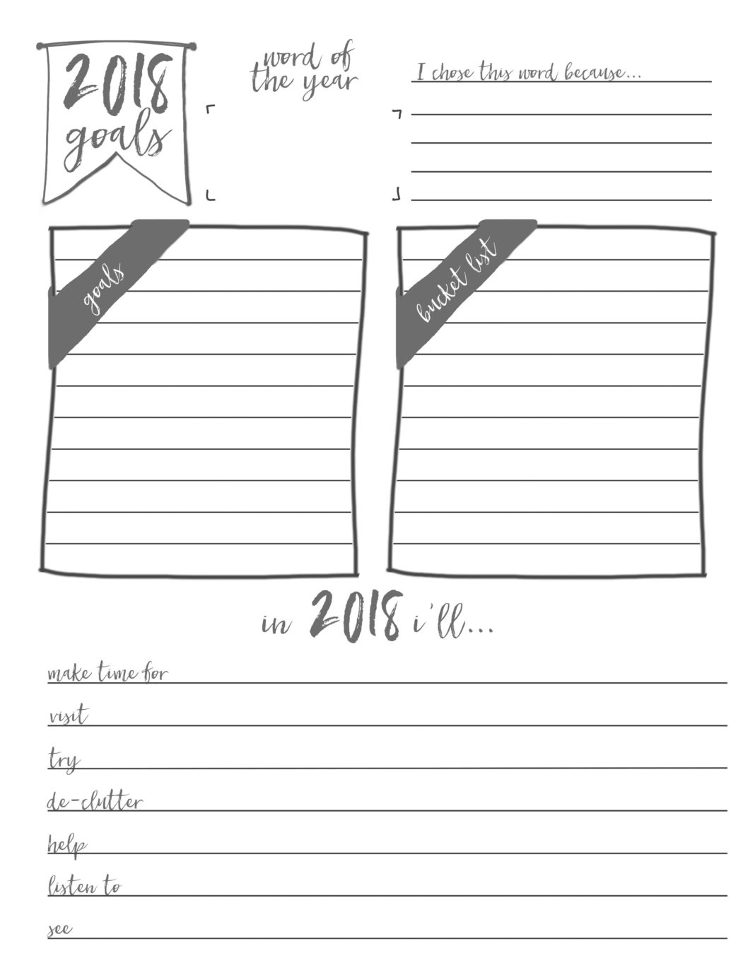 Free End of Year Planner Printables & New Year Goals Planner Printable