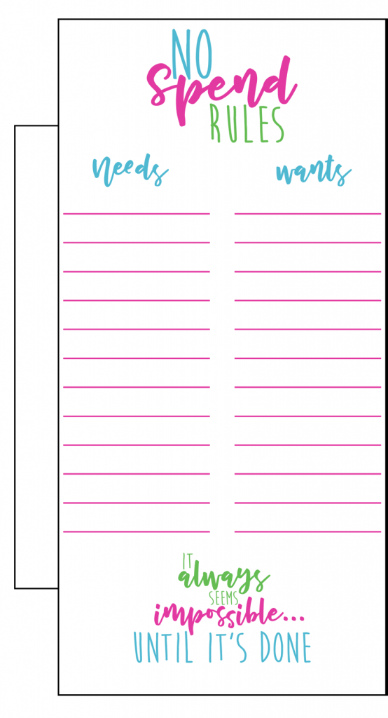 No Spend Month Tips - Free No Spend Planner Stickers and Trackers