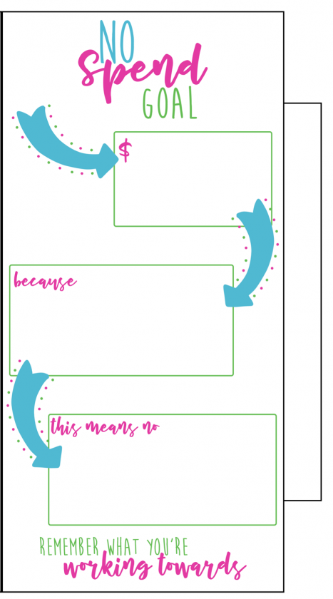 No Spend Month Tips - Free No Spend Planner Stickers and Trackers