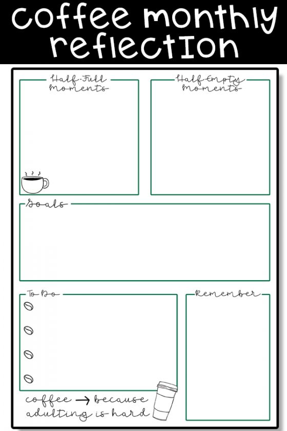 Coffee Bullet Journal - Free Fall Planner Inserts Coffee Bullet Journal ...