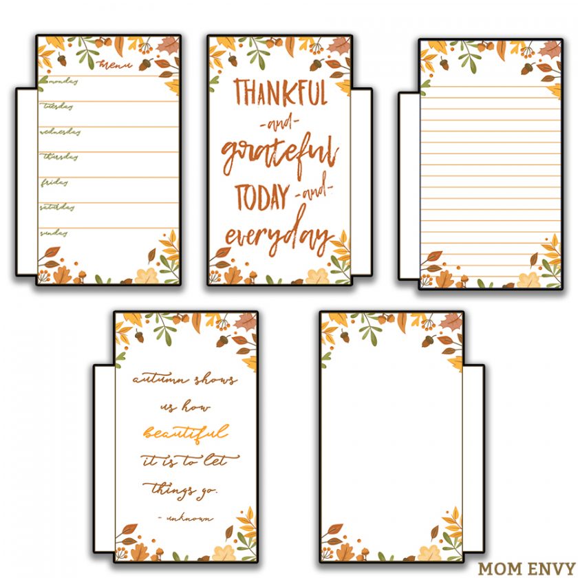 Free Fall Planner Inserts & Fall Habit Tracker: Pretty Leaf Design