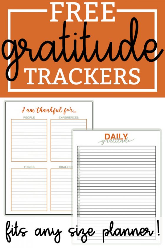 Free Gratitude Trackers Printables - Perfect for Any Size Planner