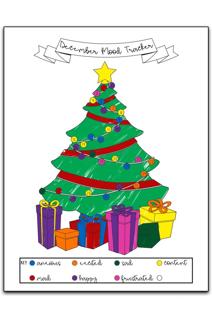 Free December Habit Tracker: Christmas Tree Bullet Journal Tracker