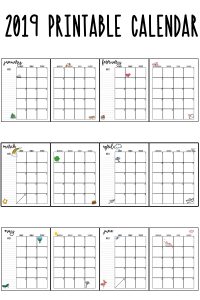 2019 Printable Calendar