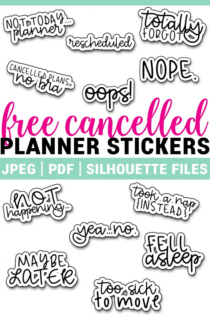 Cancelled Stickers - Free Cancelled Planner Stickers