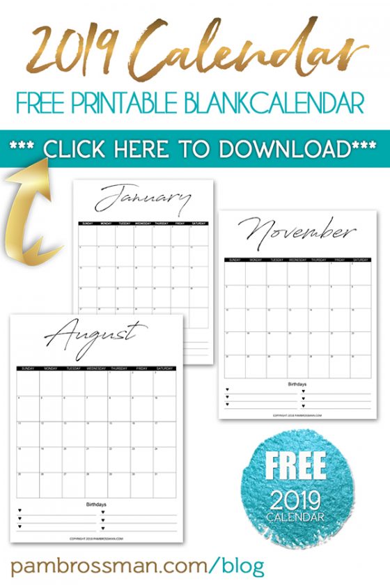 Free 2019 Calendars