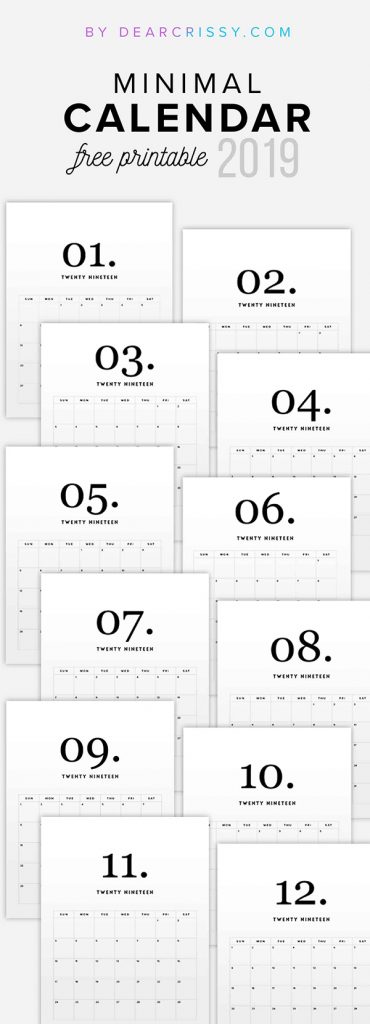 Free 2019 Calendars