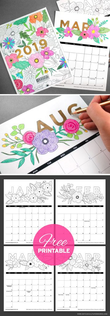 Free 2019 Calendars