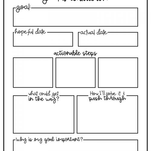Making Goals Worksheet