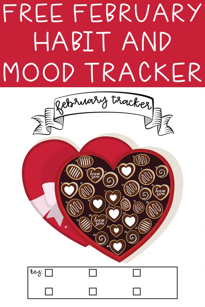 February Mood Tracker and Habit Tracker: Valentine's Day Themed Tracker