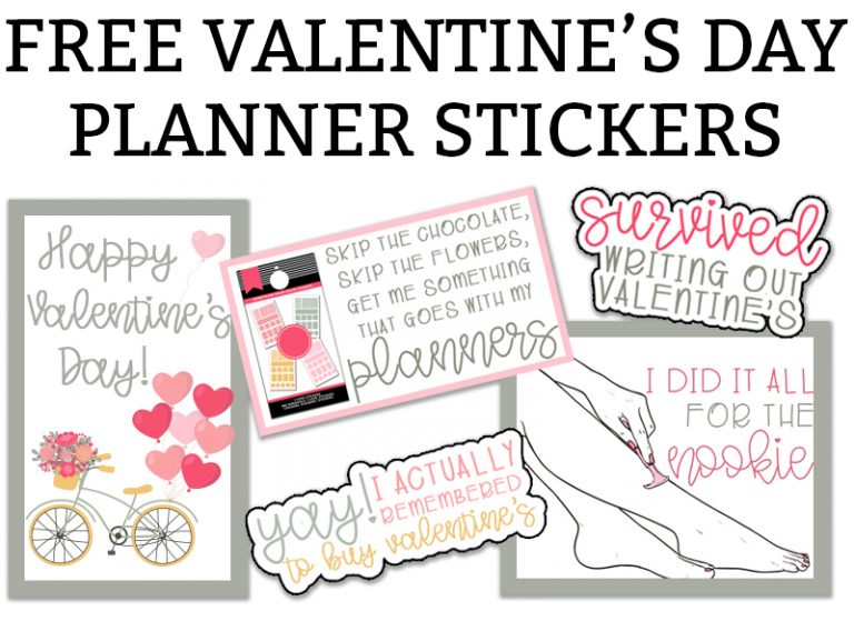Valentines Day Stickers - Free Valentine Printables for your Planner