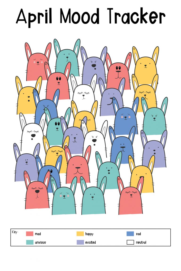 Free Bunny Themed Mood and Habit Tracker: Perfect for Easter