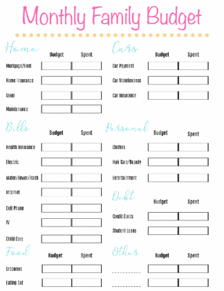 Free Budget Printables - Get Help with your Budget Today