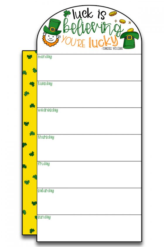 Free St. Patrick's Day Planner Inserts