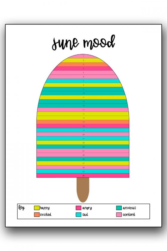 Free Popsicle Summer Mood Tracker and Habit Tracker