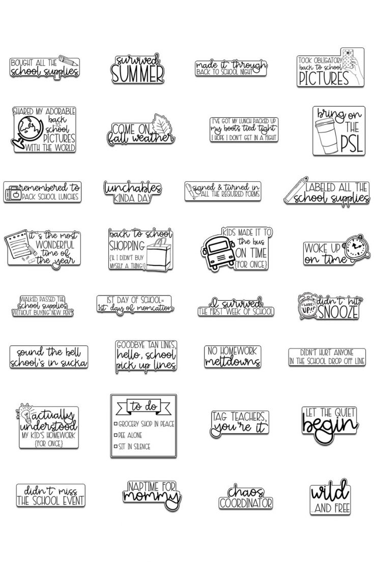 Back to School Planner Stickers - Adulting Style