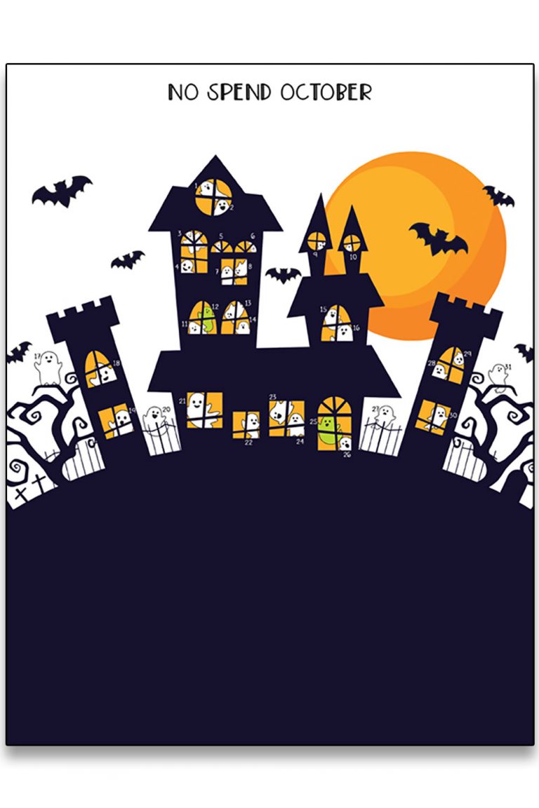 Free Halloween Habit Tracker and Mood Tracker - Haunted House