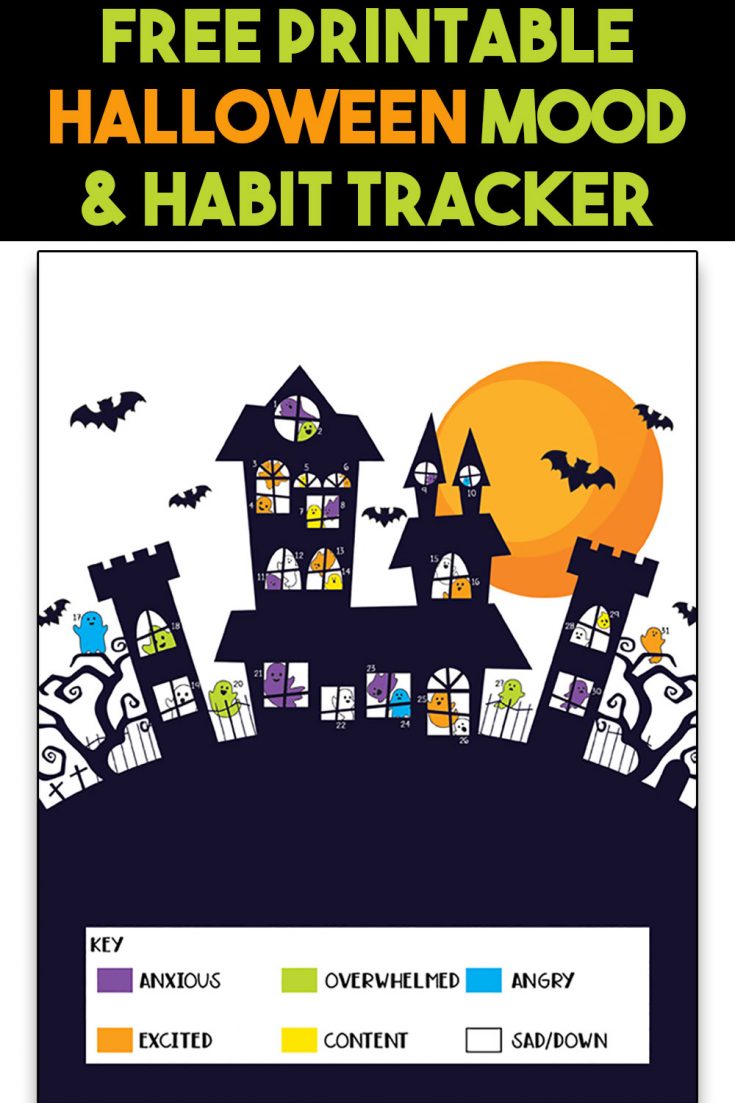 Free Halloween Habit Tracker and Mood Tracker - Haunted House