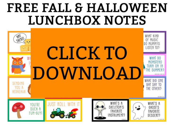 Halloween Lunch Notes - Free Printable Lunchbox Notes for Fall