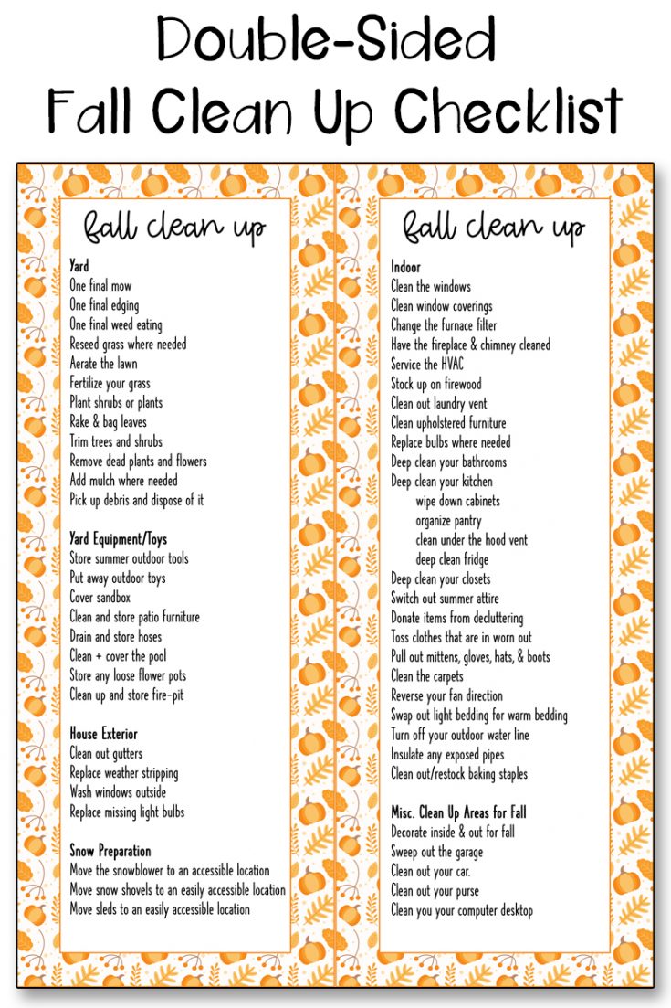 Fall Clean Up - Free Checklist to Prepare your House for Fall