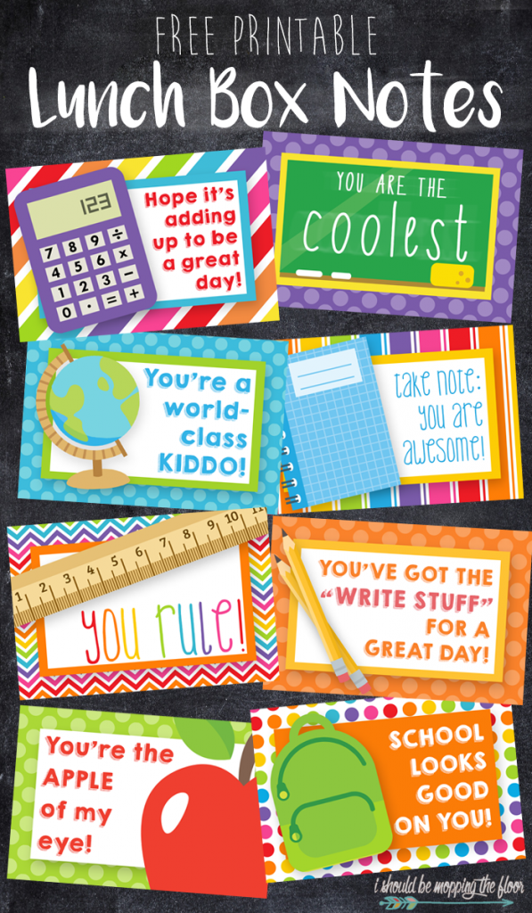 Lunch Notes for Kids - Free Printable Lunchbox Notes