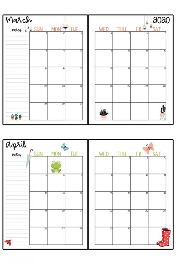 2020 Calendar Printable - Free Printable 2020 Monthly Calendar