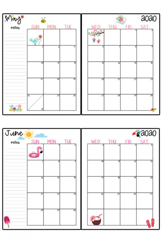 2020 Calendar Printable - Free Printable 2020 Monthly Calendar