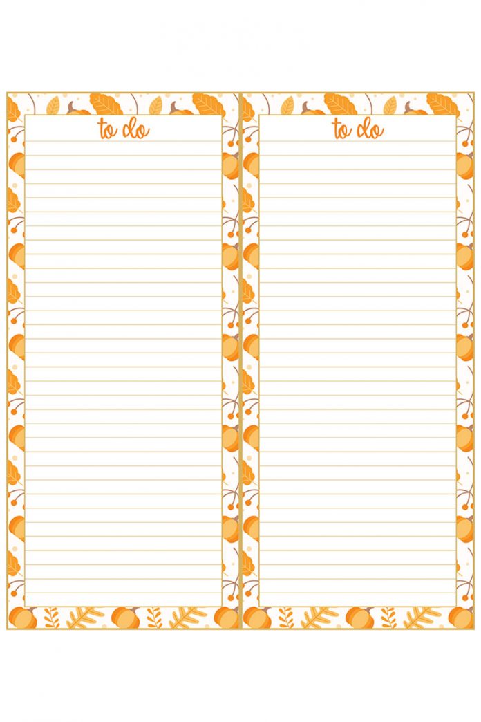 Free Fall To Do Lists - 7 Designs Available in Multiple Sizes