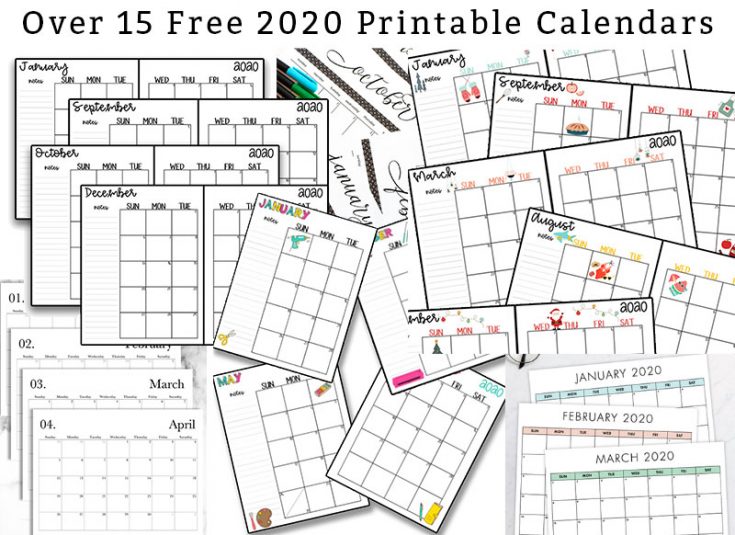 2020-Free-Printable-Calendars-1 - Mom Envy